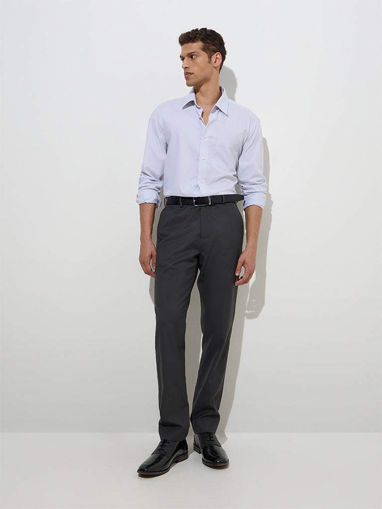 Buy WES Formals Grey Relaxed-Fit Cotton Shirt from Westside