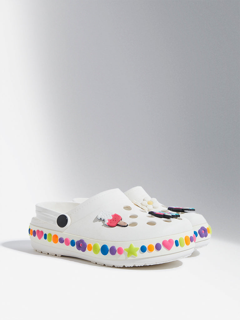 Buy Yellow White Applique-Detailed Clogs from Westside