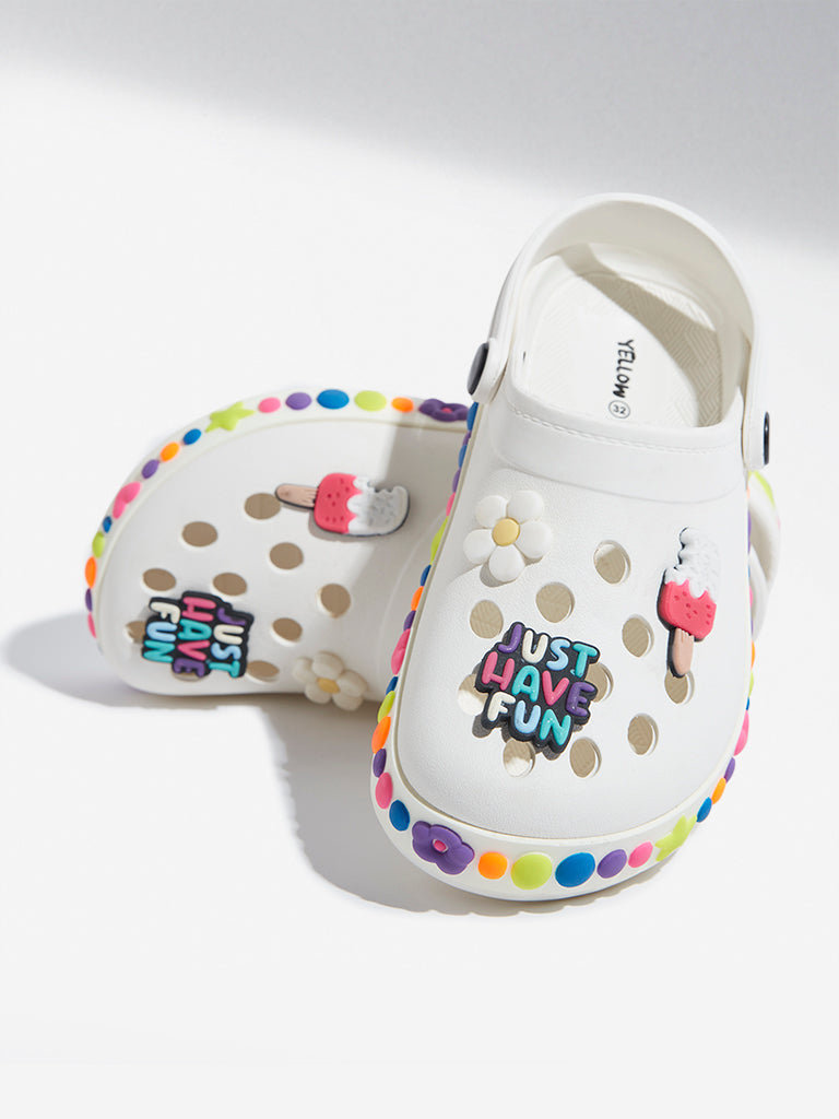 Buy Yellow White Applique-Detailed Clogs from Westside