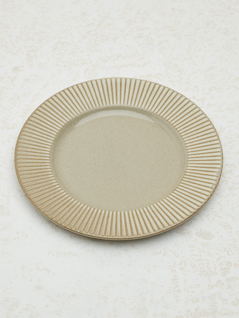 Buy Westside Home Brown Ribbed Textured Side Plate from Westside