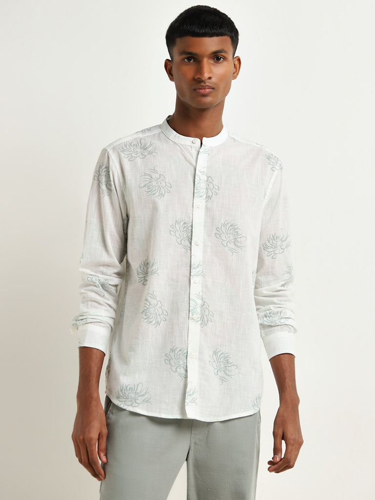 Buy ETA White Floral Printed Resort-Fit Cotton Shirt from Westside