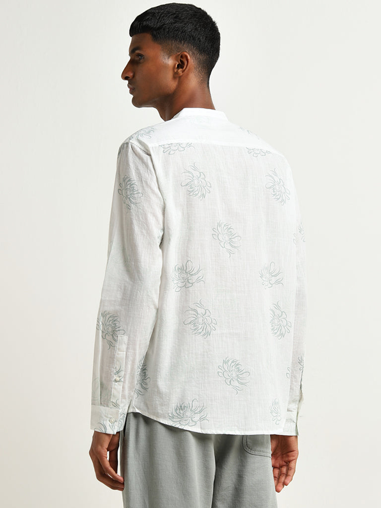 Buy ETA White Floral Printed Resort-Fit Cotton Shirt from Westside
