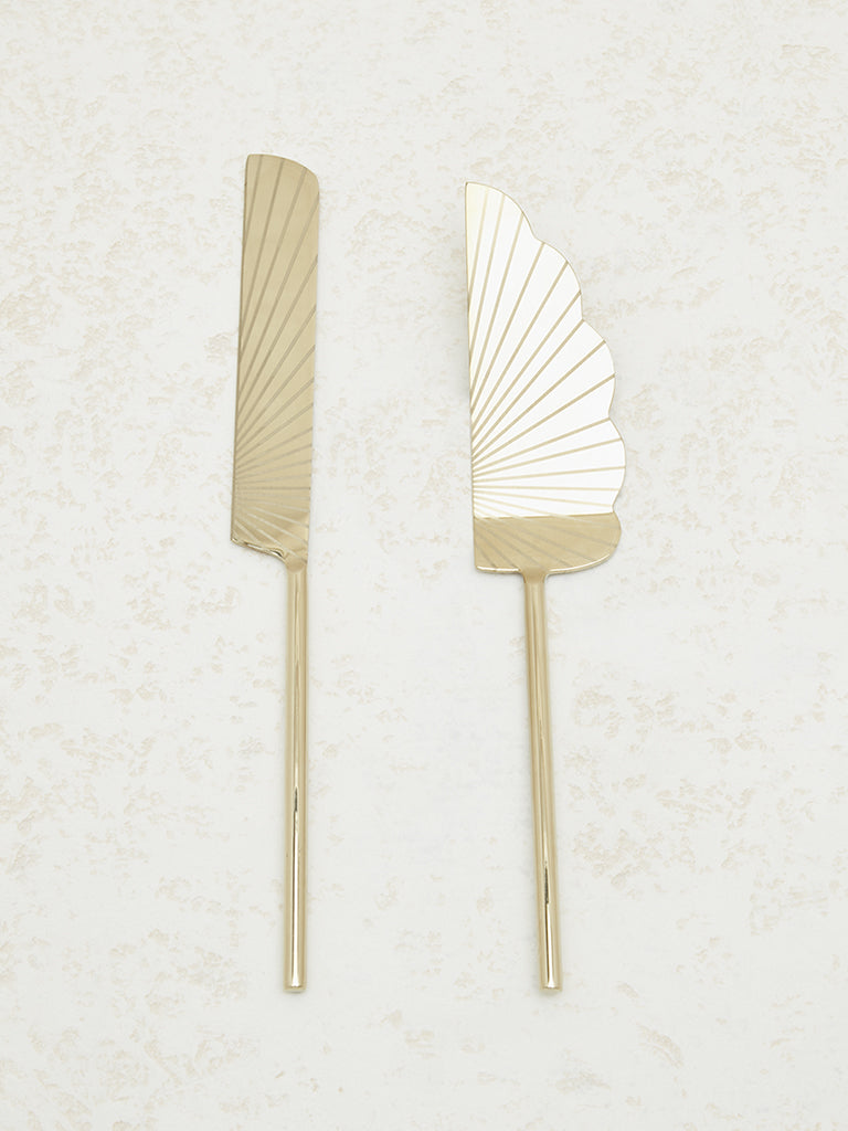 Buy Westside Home Dull Gold Dessert Serve - (Set of 2) from Westside