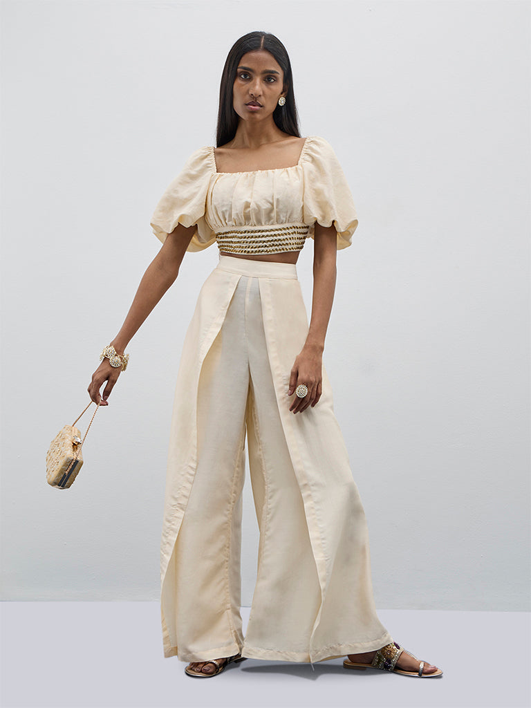 Buy Vark Beige Embellished Top from Westside