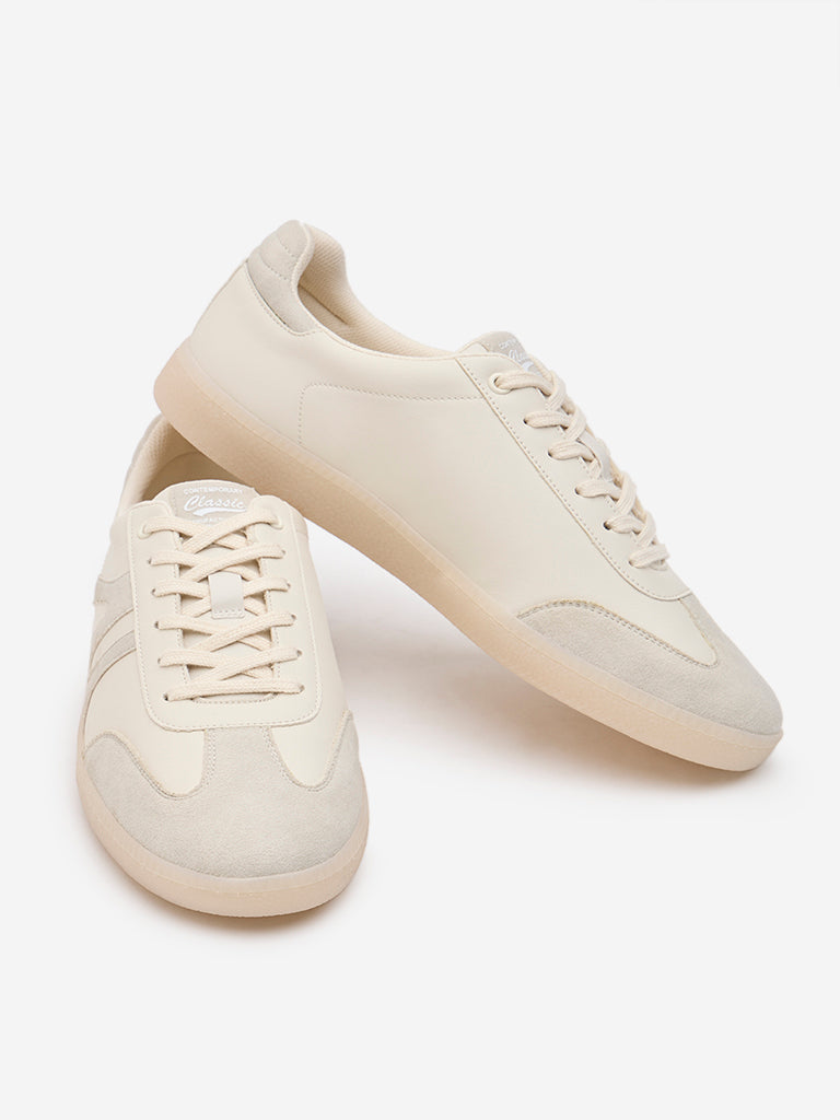 Buy SOLEPLAY Beige Retro-Style Lace-Up Sneakers from Westside