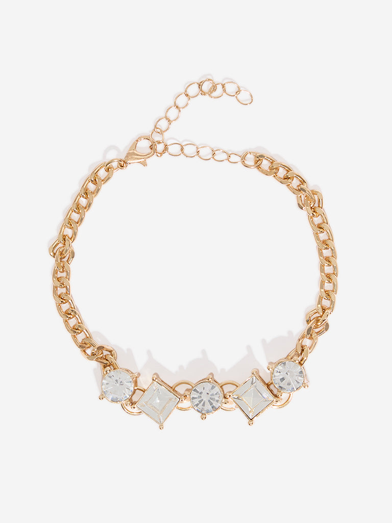 Buy Westside Accessories Gold Stoned Embellished Bracelet from Westside