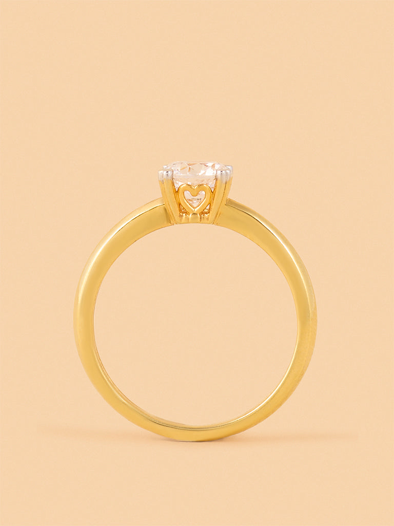 Buy Westside X Pome Faceted Lab Diamond Heart Prong Solitaire Ring ...