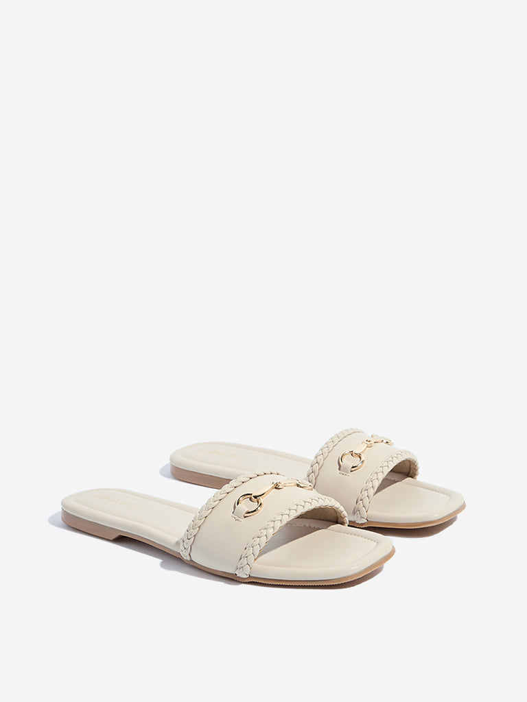 Buy LUNA BLU Ivory Hardware-Detailed Slides from Westside