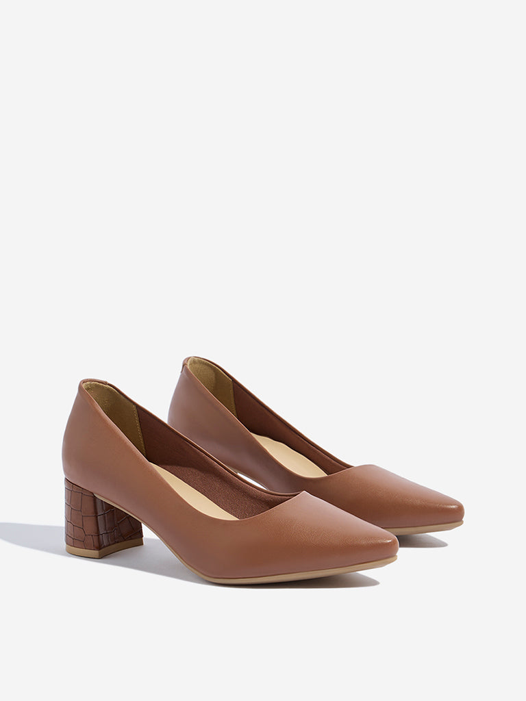 Buy LUNA BLU Tan Solid Pumps Shoes from Westside