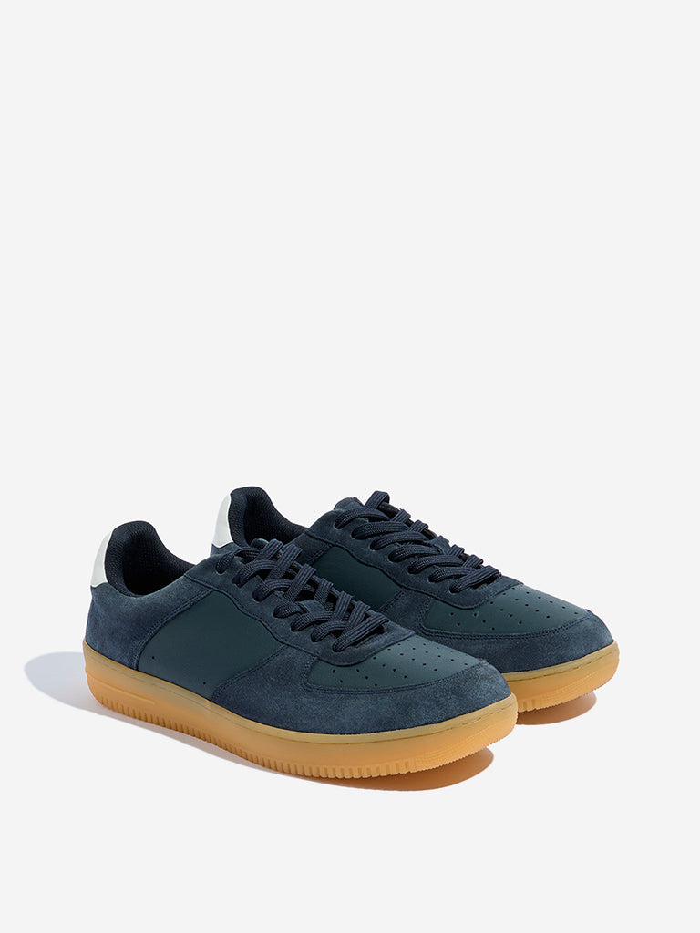 Buy SOLEPLAY Navy Suede Lace-Up Sneakers from Westside