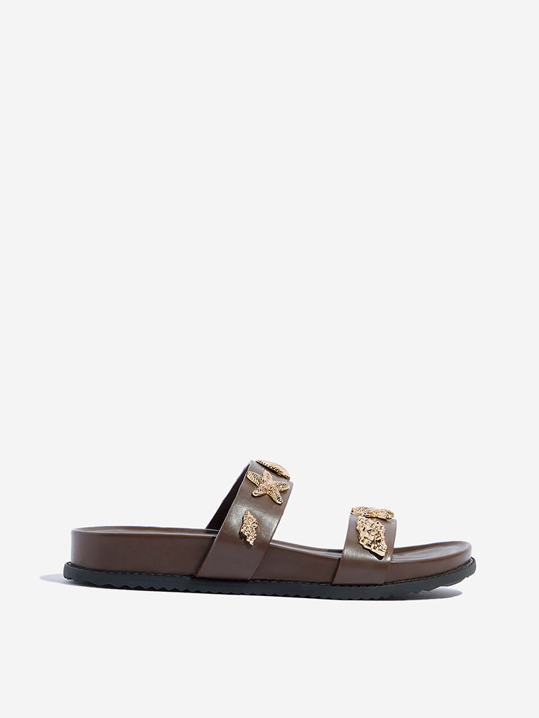 Buy LUNA BLU Brown Sea Life-Inspired Comfort Sandals from Westside