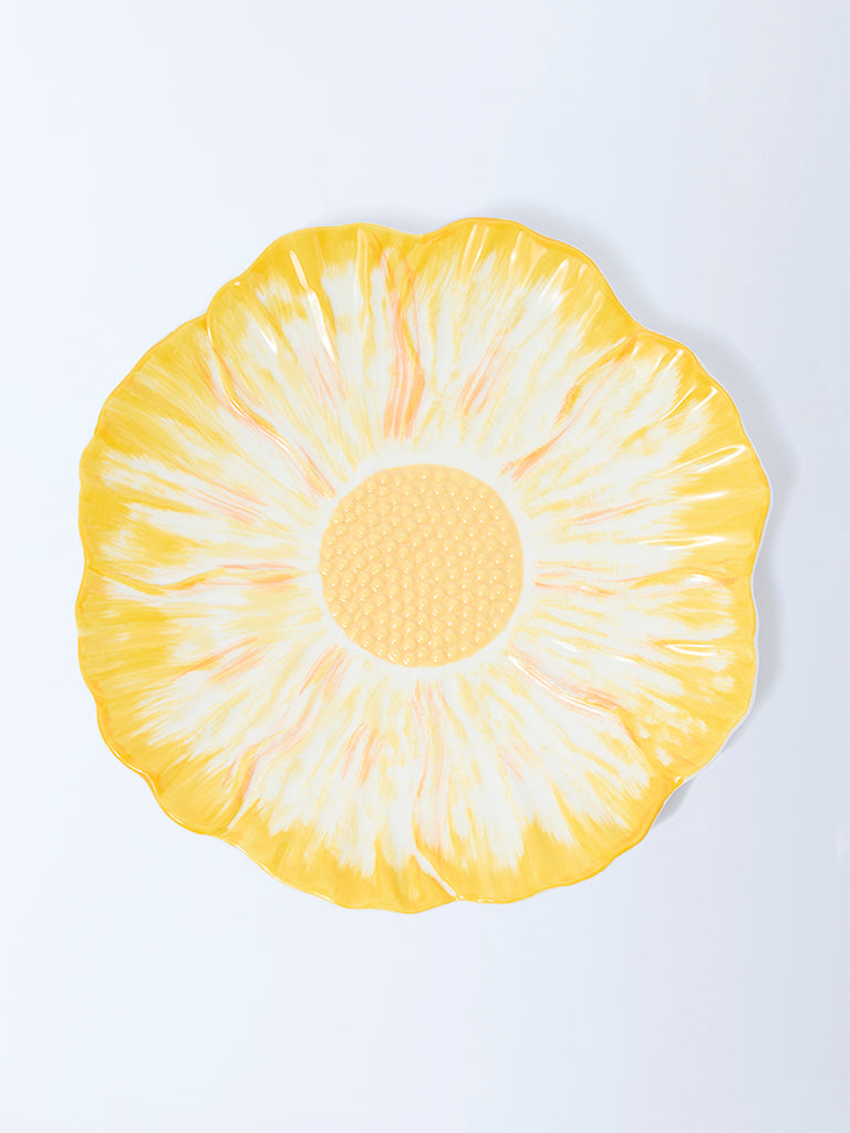 Buy Westside Home Yellow Floral Detailed Side Plate from Westside