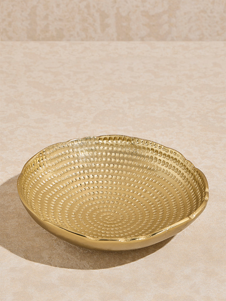 Buy Westside Home Gold Hammered Texture Platter from Westside