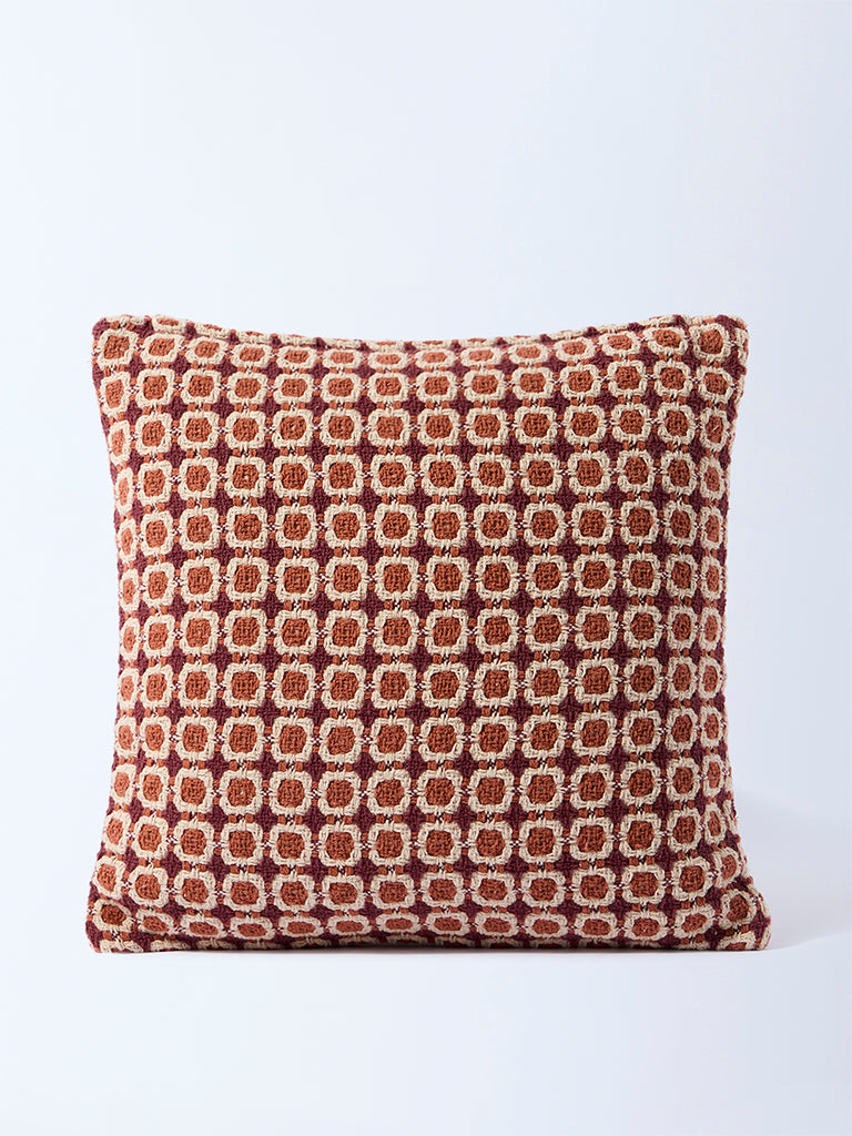 Buy Westside Home Dark Rust Woven-Textured Cushion Cover from Westside