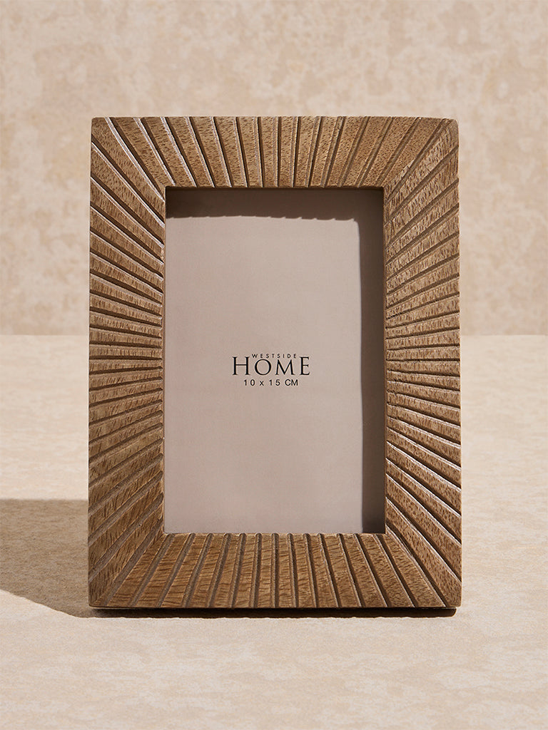 Buy Westside Home Brown Ribbed Wooden Photo Frame from Westside