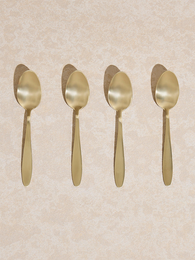 Buy Westside Home Gold Matte Tea Spoon (Set of 4) from Westside