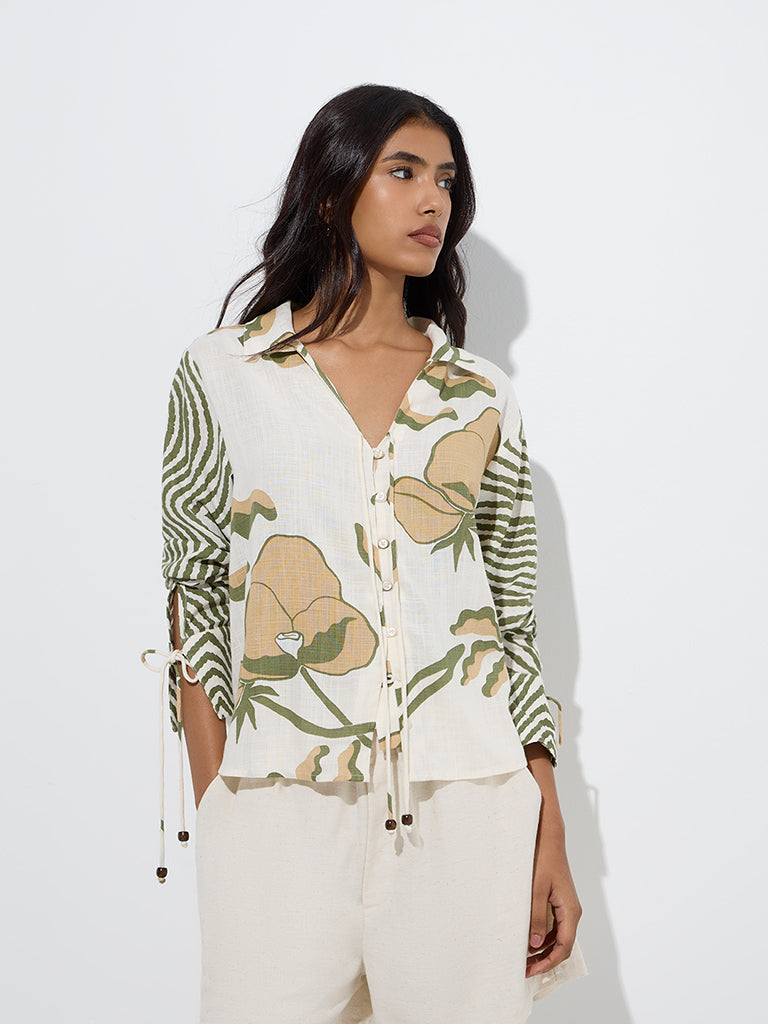 Buy LOV Off-White Floral Printed Blouse from Westside