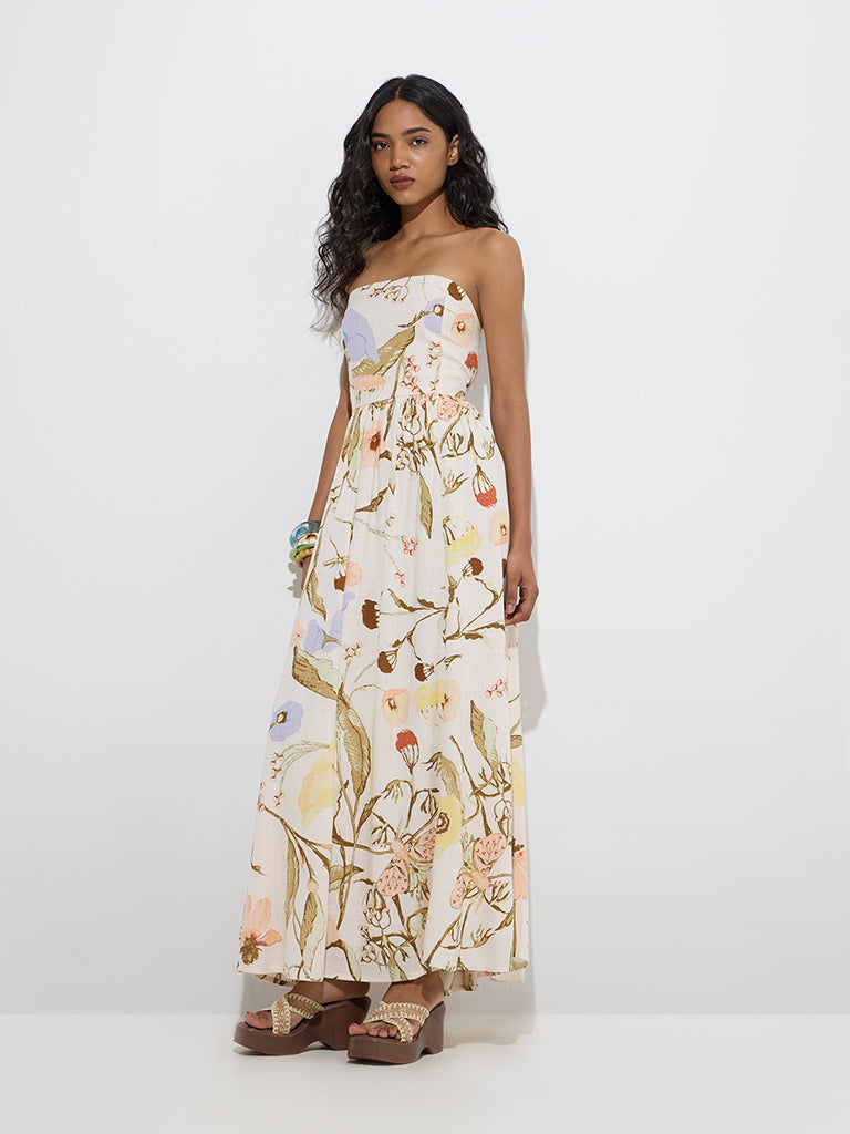 Buy LOV Off-White Nature-Inspired A-Line Dress from Westside