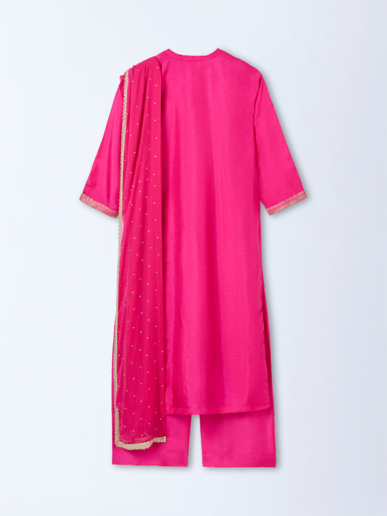 Buy Vark Magenta Gold Embroidered A-Line Ethnic Set from Westside