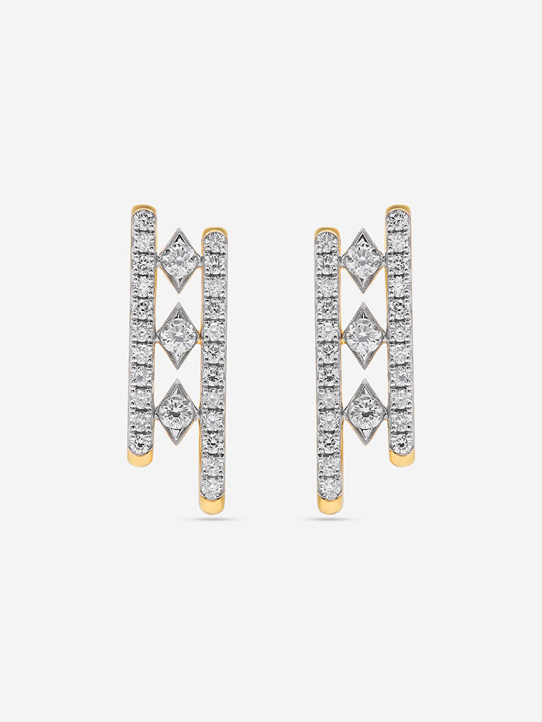 Buy Westside X Pome Lab Diamond Ladder Half Hoop Earrings from Westside