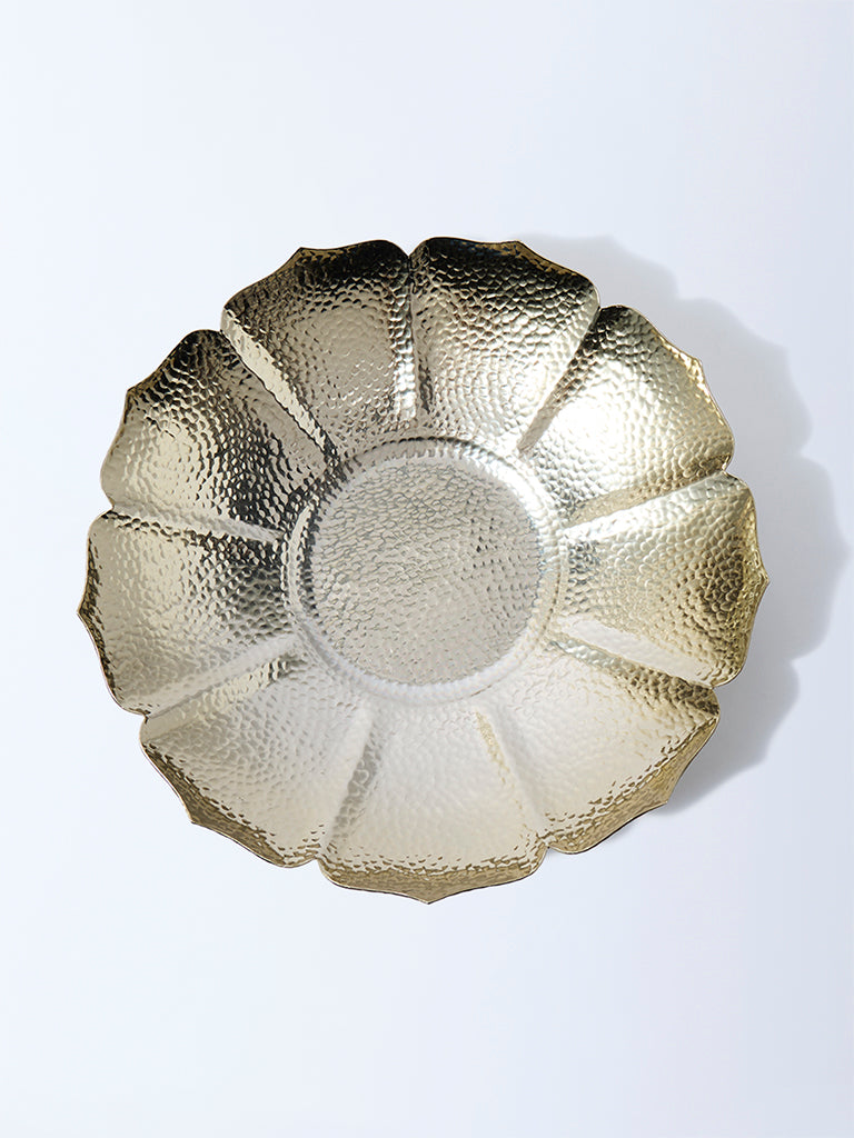 Buy Westside Home Gold Lotus Hammered Platter from Westside