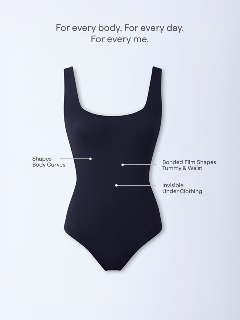 Buy Wunderlove Fygure Firm Control Black Shapewear Bodysuit from Westside