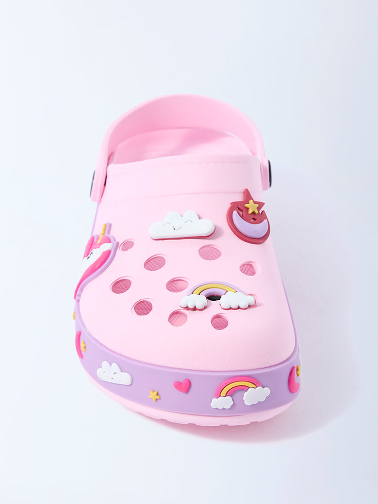 Buy Yellow Pink Unicorn Applique-Detailed Clogs from Westside