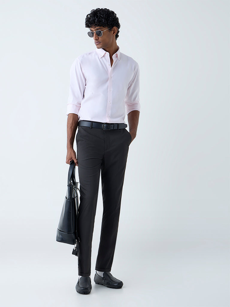 Buy WES Formals Pink Solid Slim Fit Cotton Shirt from Westside