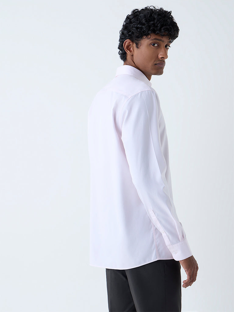 Buy WES Formals Pink Solid Slim Fit Cotton Shirt from Westside