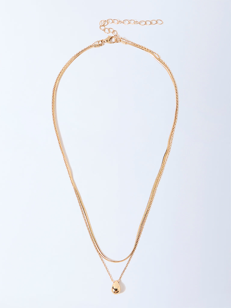 Buy Westside Accessories Gold 2-Layer Pendant Chain Necklace from Westside