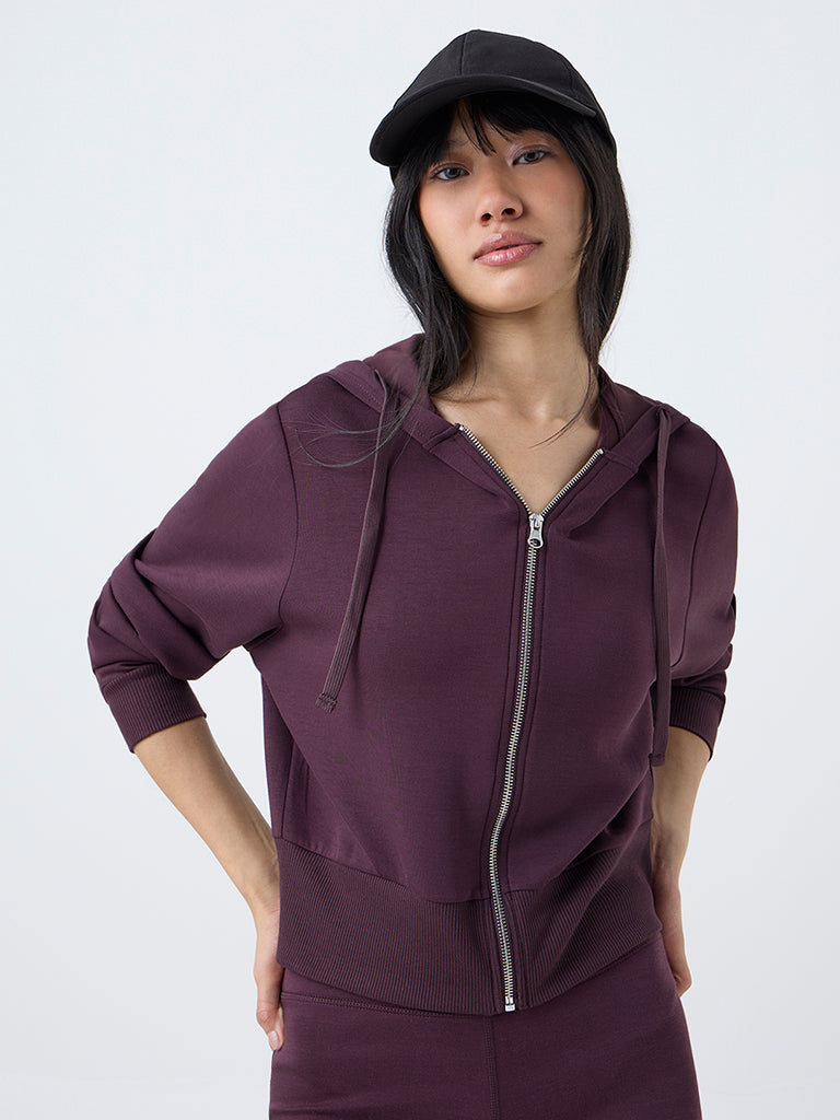 Buy Nuoflexx Burgundy Solid Jacket from Westside