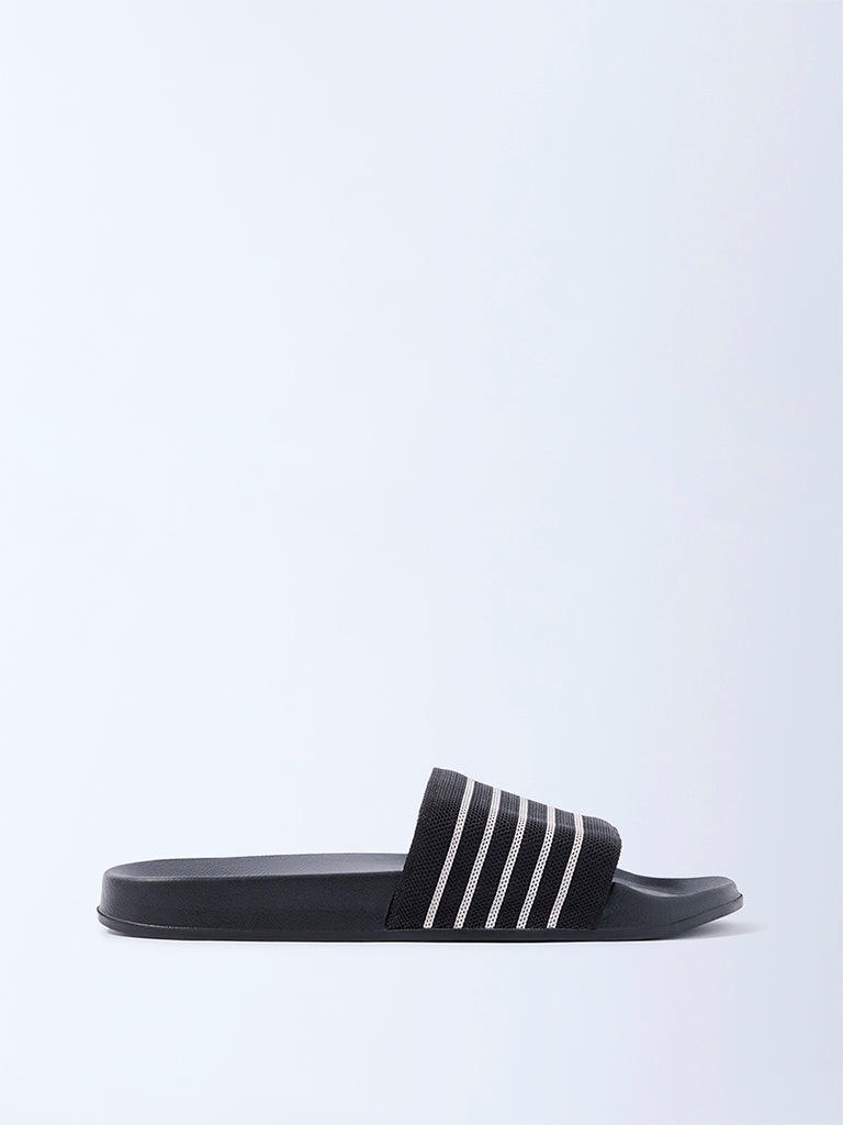 Buy SOLEPLAY Black Stripe-Detailed Pool Slides from Westside