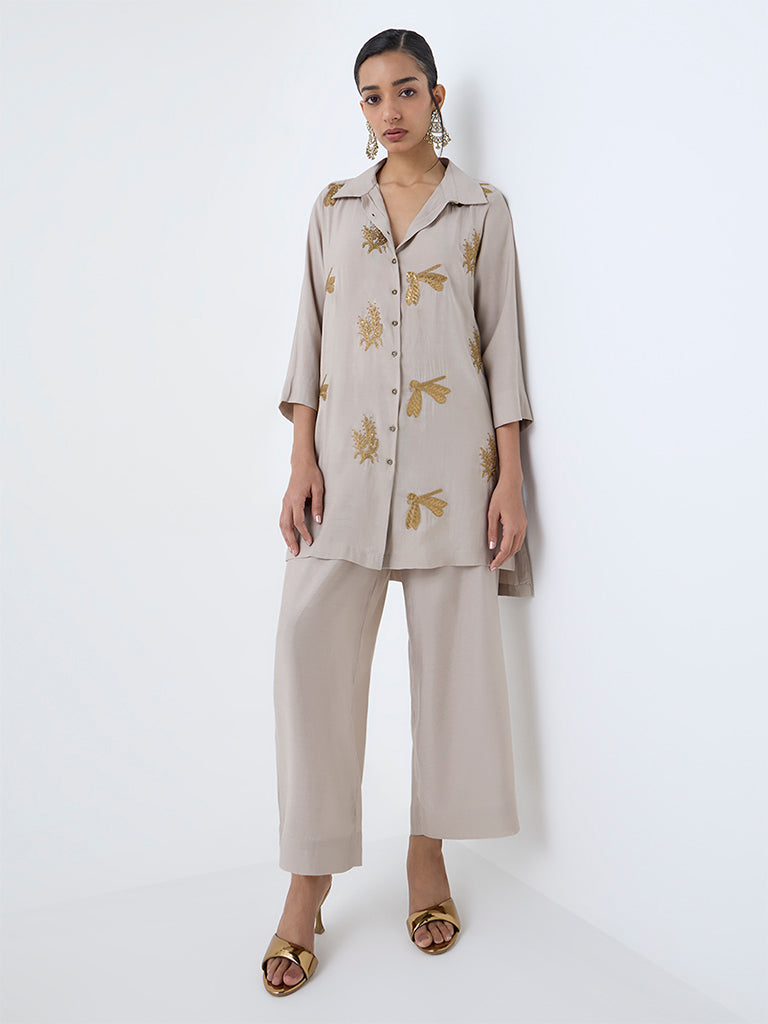 Buy Vark Silver Embellished Co-ord Set from Westside