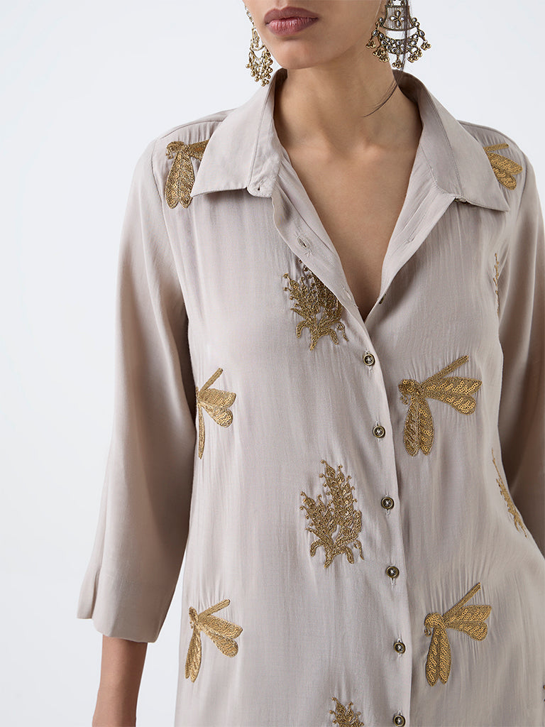 Buy Vark Silver Embellished Co-ord Set from Westside
