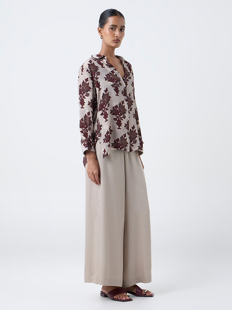 Buy Zuba Taupe Floral Design Tunic from Westside