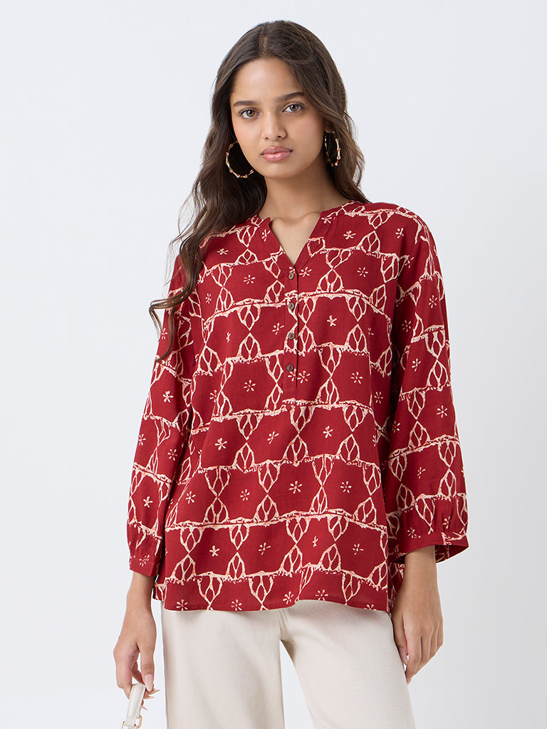 Buy Utsa Red Printed Tunic from Westside