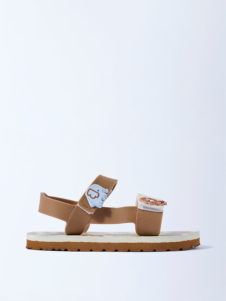 Buy Yellow Brown Jungle-Inspired Sandals from Westside