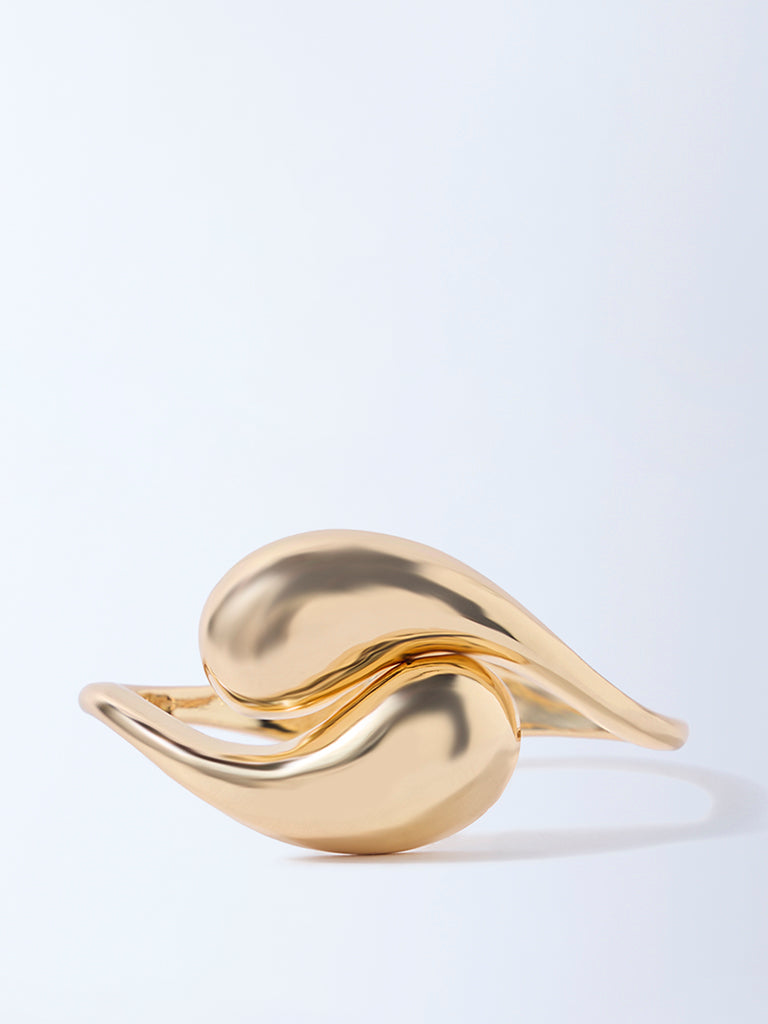 Buy Westside Accessories Gold Puffy Statement Cuff Bracelet from Westside