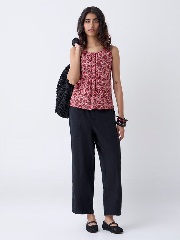 Buy Bombay Paisley Red Printed Cotton Top from Westside