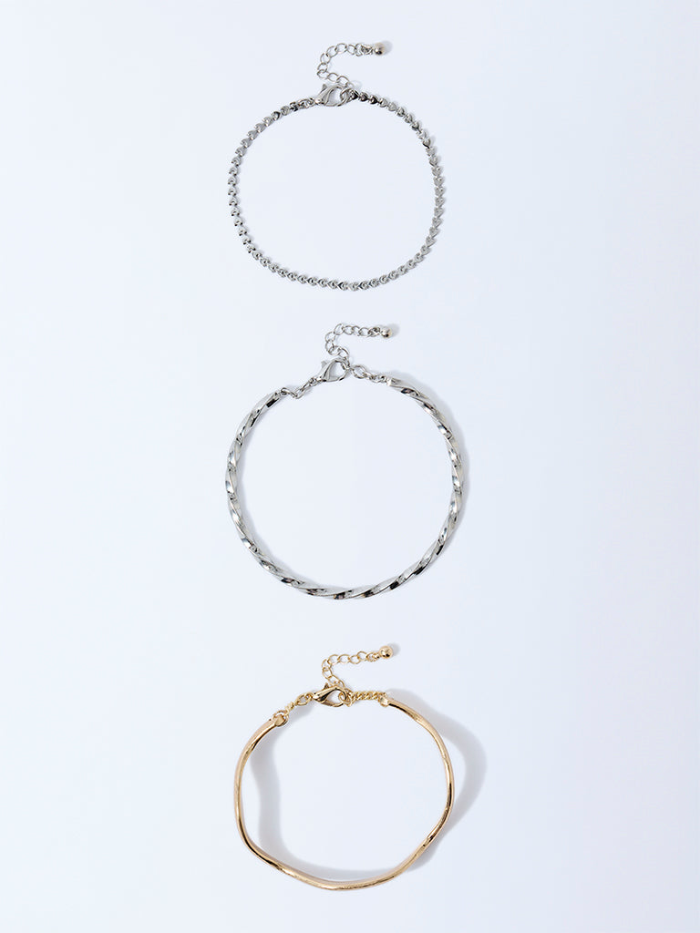 Buy Westside Accessories Gold and Silver Chain and Cuff Bracelets ...