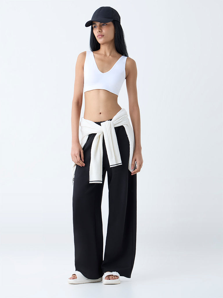 Buy Superstar White Ribbed Non-Padded Bra from Westside