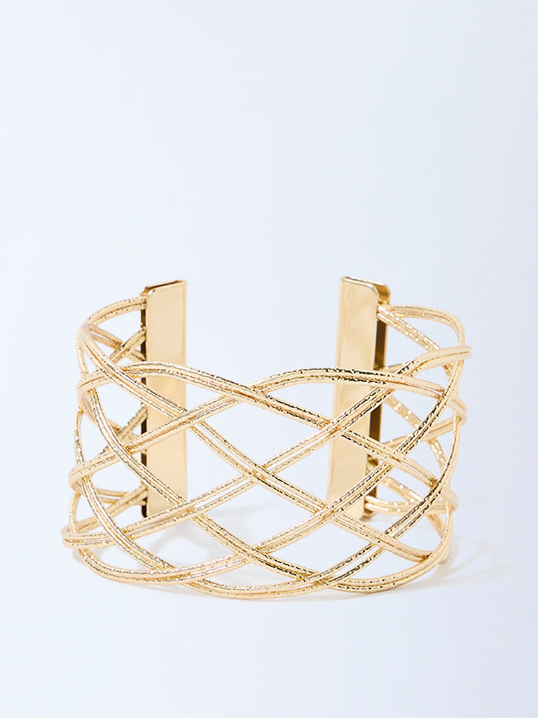 Buy Westside Accessories Gold Open Statement Cuff from Westside