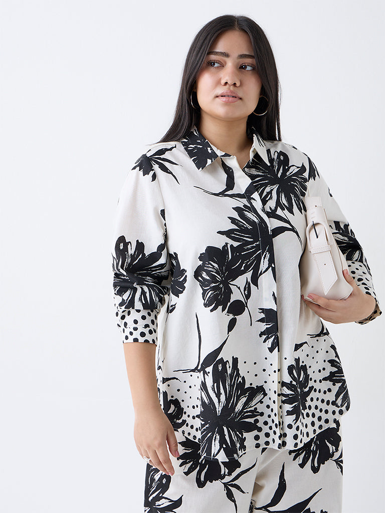 Buy Gia Black Floral Printed Shirt from Westside