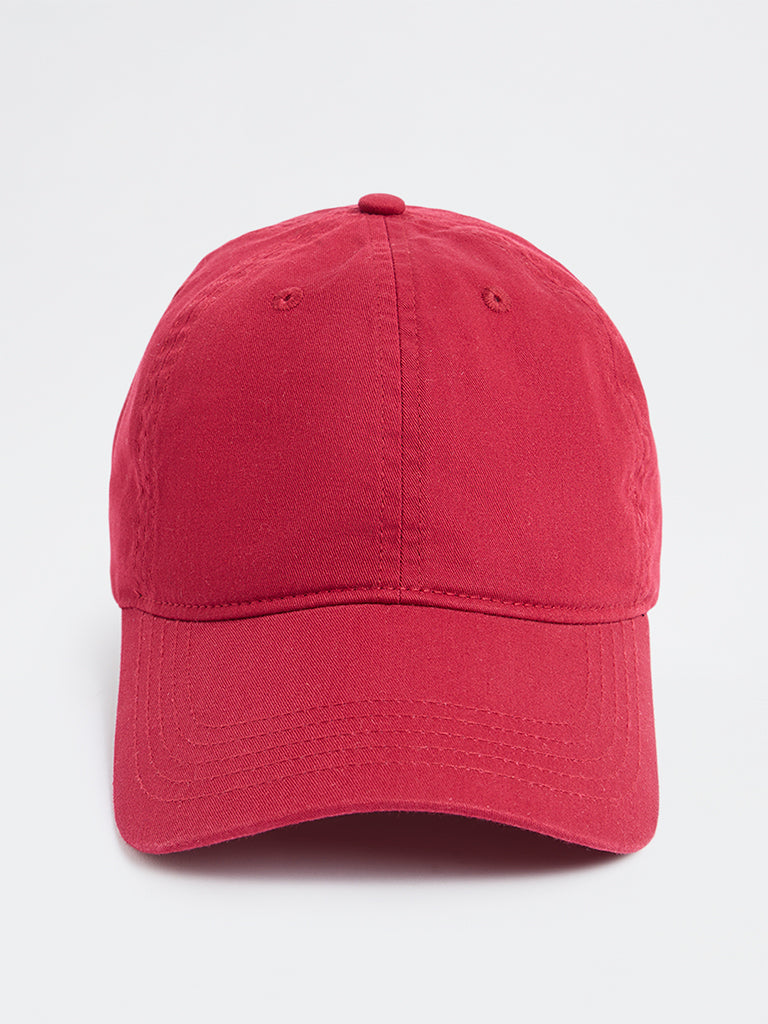 Buy Westside Accessories Red Cotton Cap from Westside