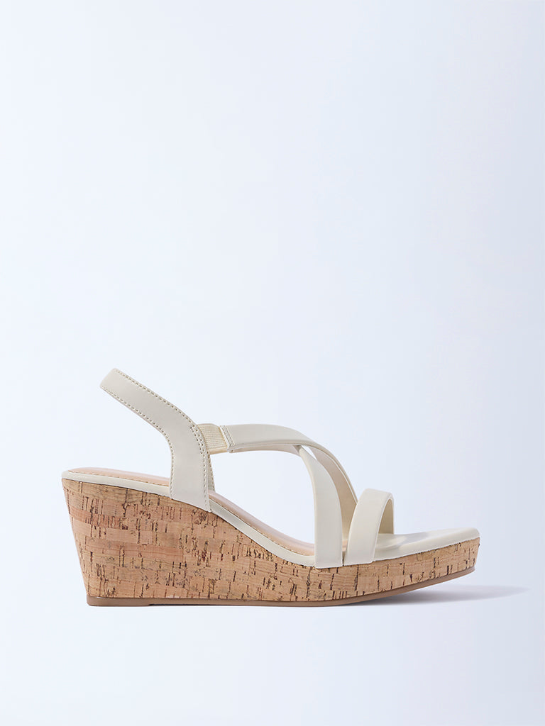 Buy LUNA BLU Ivory Multi-Strap Wedge Sandals from Westside