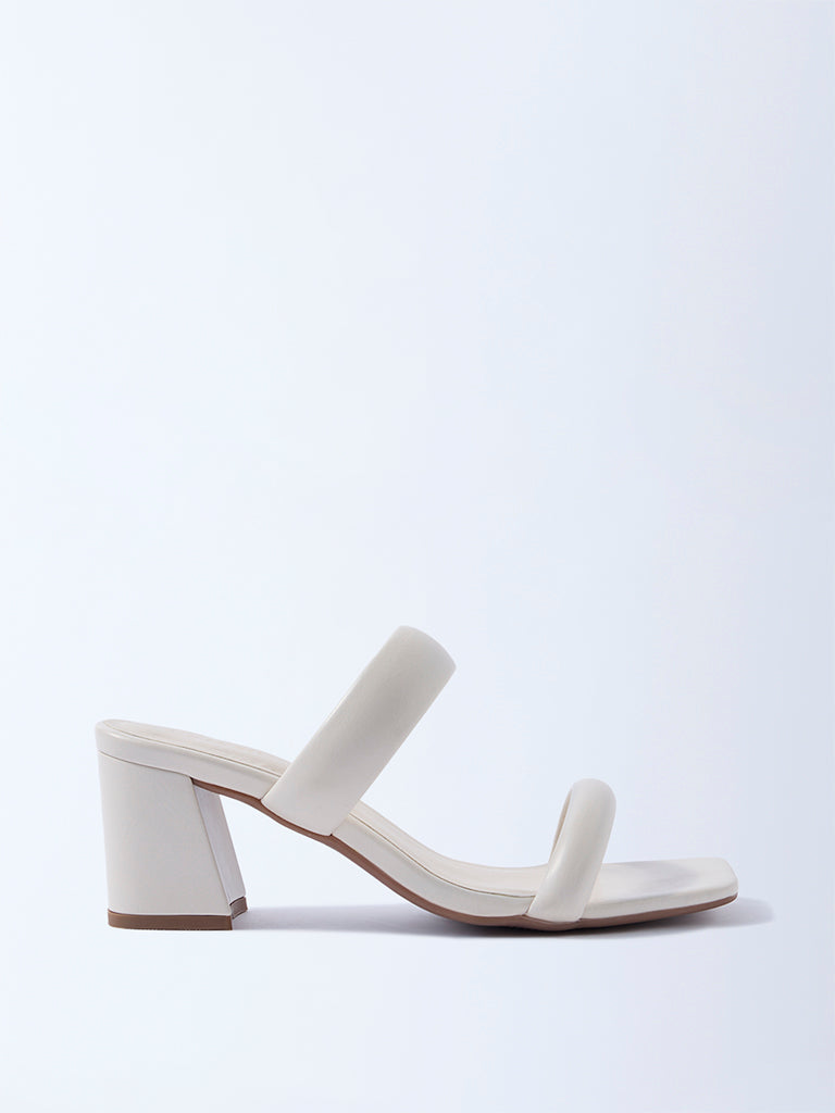 Buy LUNA BLU Ivory Dual-Strap Heel Sandals from Westside