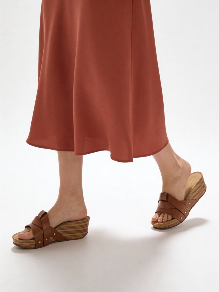 Buy LUNA BLU Tan Multi-Strap Wedge Sandals from Westside