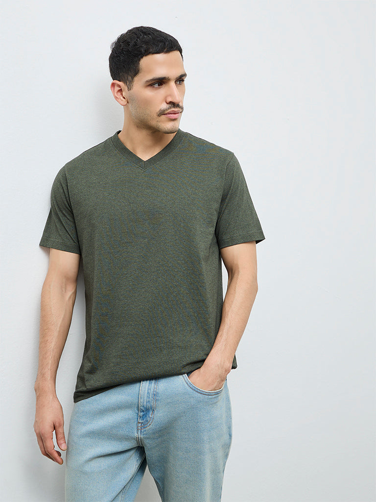 Buy WES Casuals Sage Slim-Fit Cotton T-Shirt from Westside