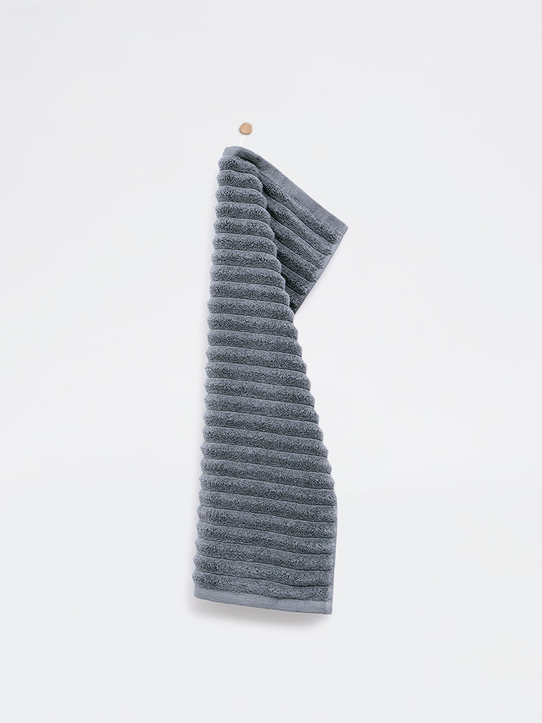 Buy Westside Home Dark Blue Self-Striped Hand Towel from Westside