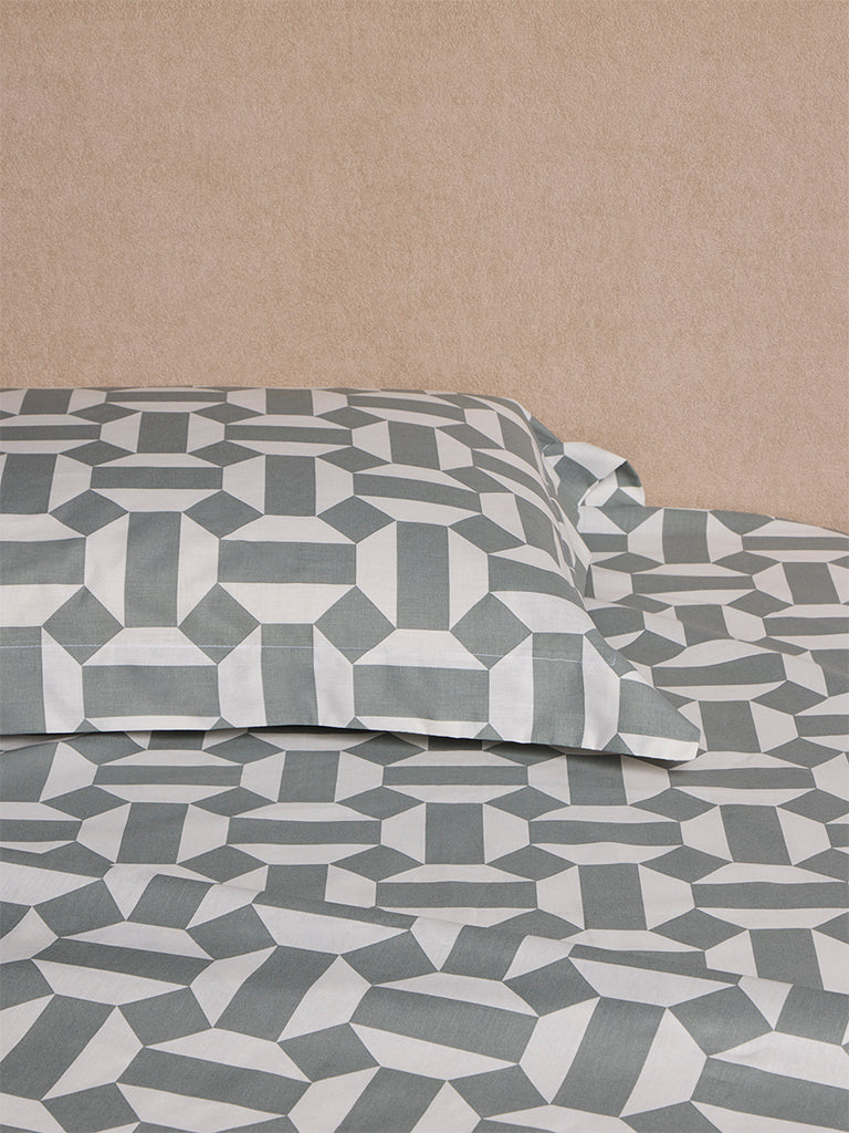 Buy Westside Home Sage Geometric Pattern Queen Bed Sheet Set from Westside